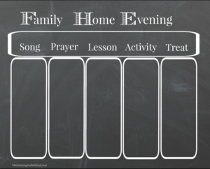 Family Home Evening Chart – Maintaining Motherhood
