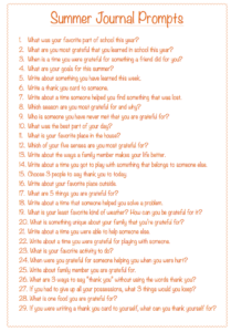 Summer Journal Prompts for Kids! – Maintaining Motherhood