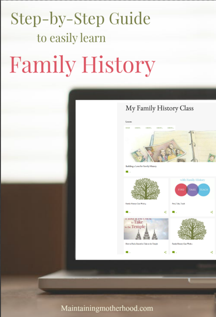 My Family History Class Website – Maintaining Motherhood